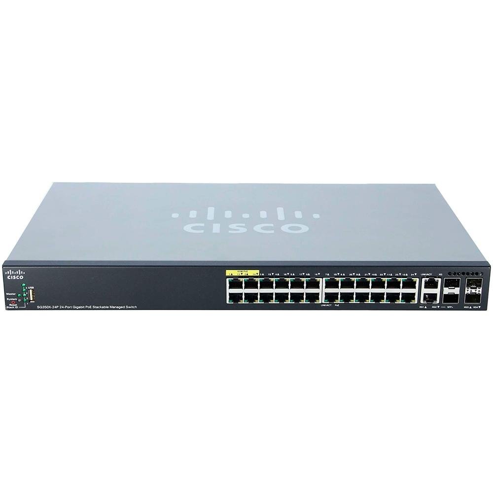 Switch Cisco SG350X-24P, 24 Portas 10/100/1000 | KaBuM!