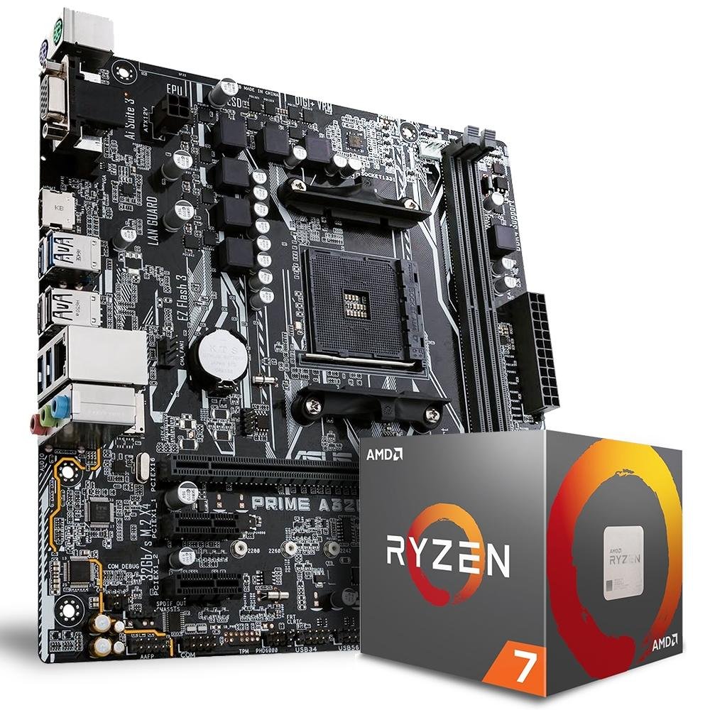 Processador AMD Ryzen 7 2700 + Placa-Mãe Asus Prime | KaBuM!