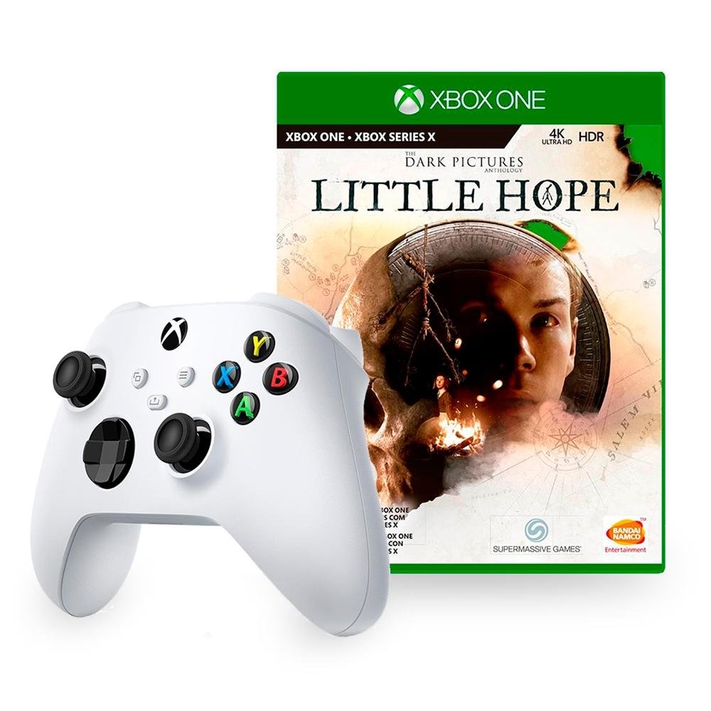 Controle Microsoft XBox, Sem Fio, Branco - QAS-00007 + Game The Dark ...