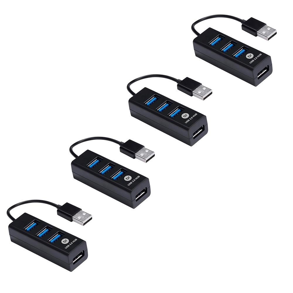 KIT Kit 4 Mini Hubs Usb Com 4 Portas 2.0 - Carrega Celular