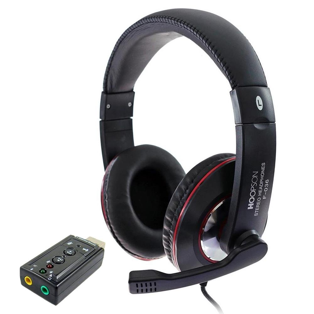 Kit Headset Hoopson e Adaptador USB | KaBuM!