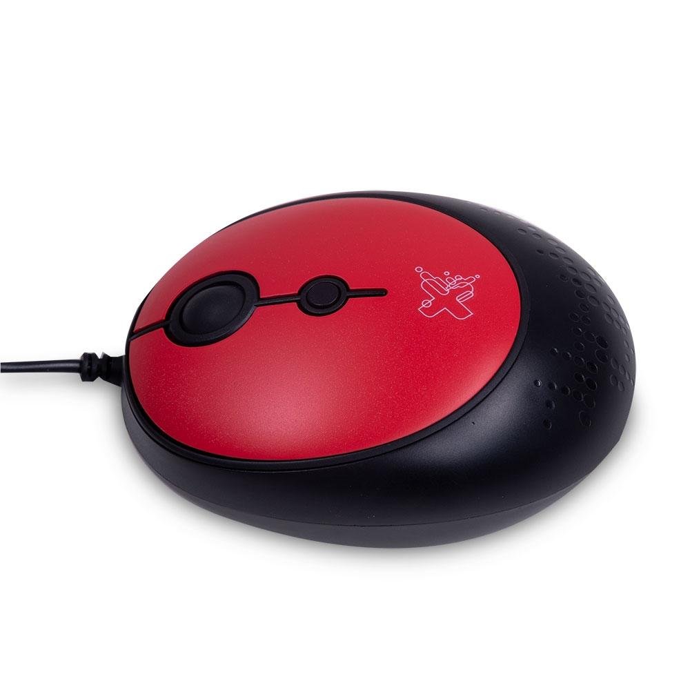 Mouse Maxprint Techware Com Fio, 1600 DPI, USB, Vermelho e Preto - 60000103