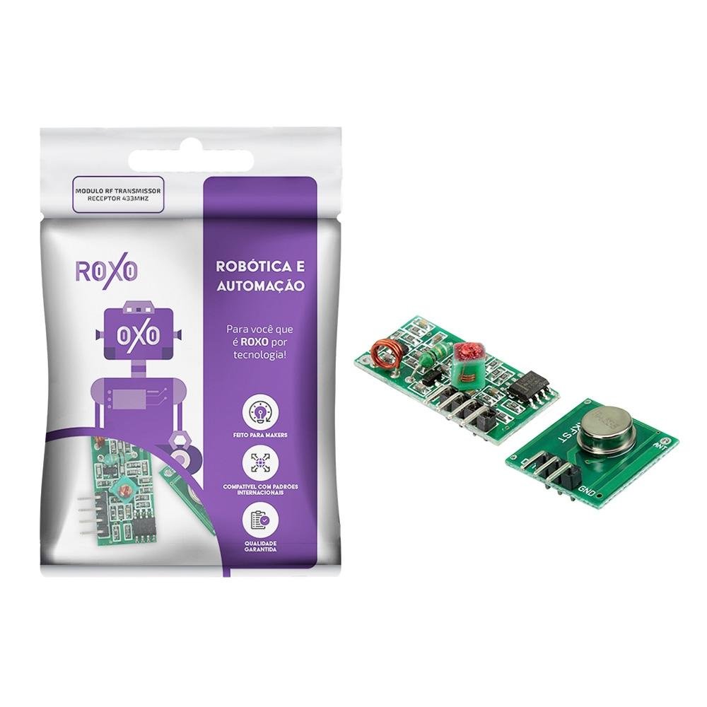 Módulo RF Transmissor Receptor ROXO 433MHZ | KaBuM!
