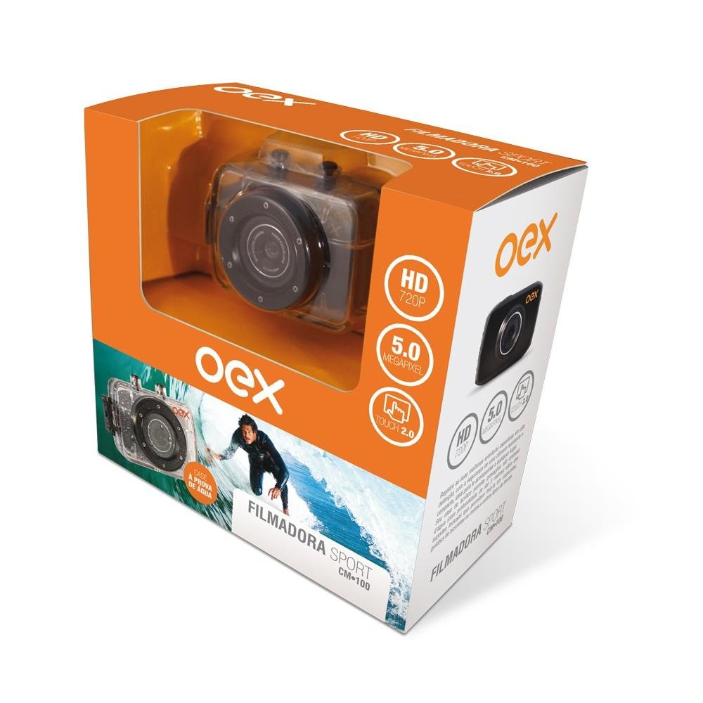 Oex Câmera Sport 5MP para Imagens,1.3MP CMOS, Tela Touch 2.0´, Filma em ...