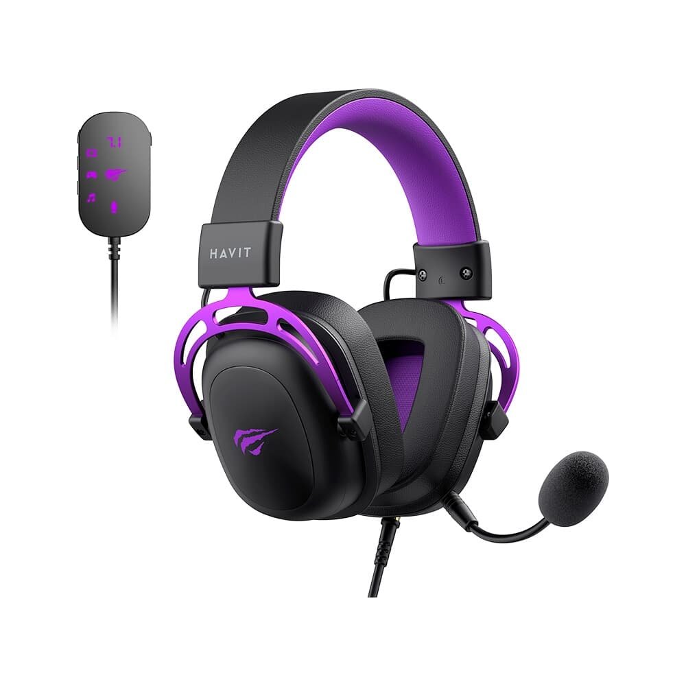 Headset Gamer Havit H2002C+U 7.1 Roxo | KaBuM!