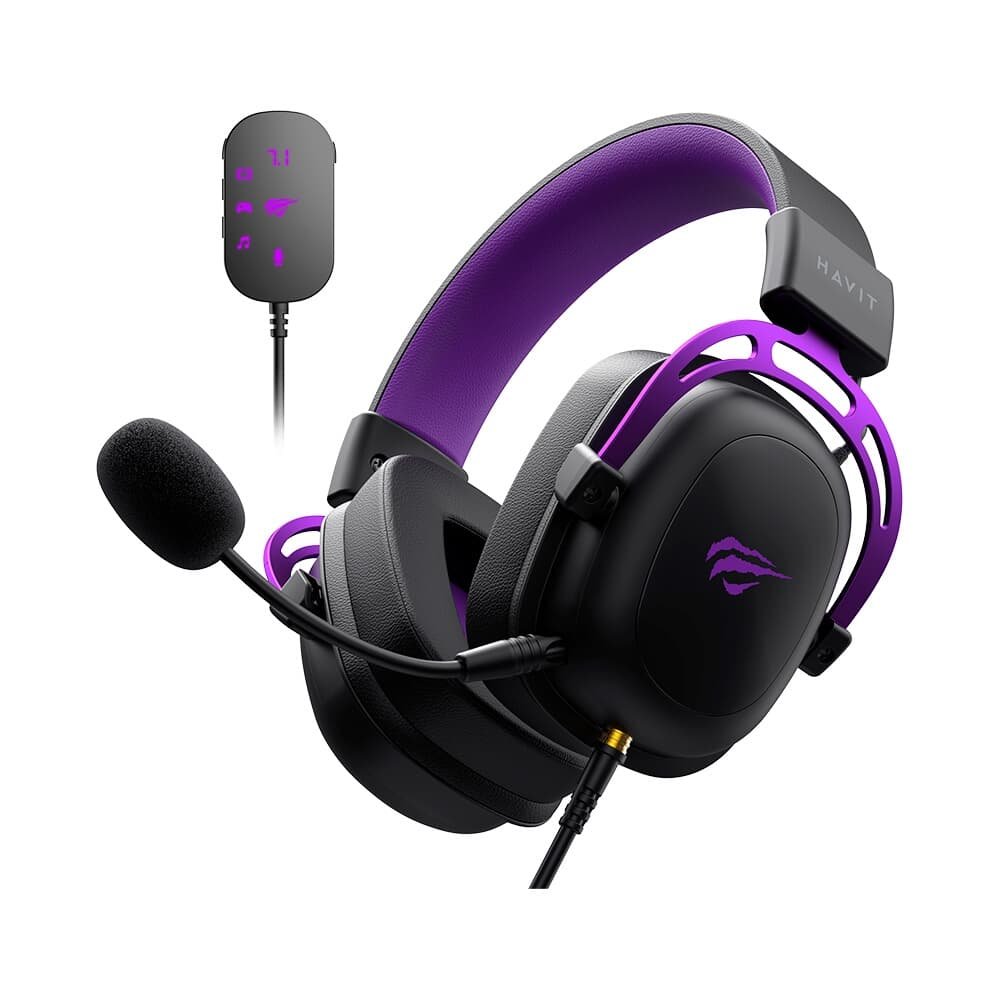 Headset Gamer Havit H2002C+U 7.1 Roxo | KaBuM!