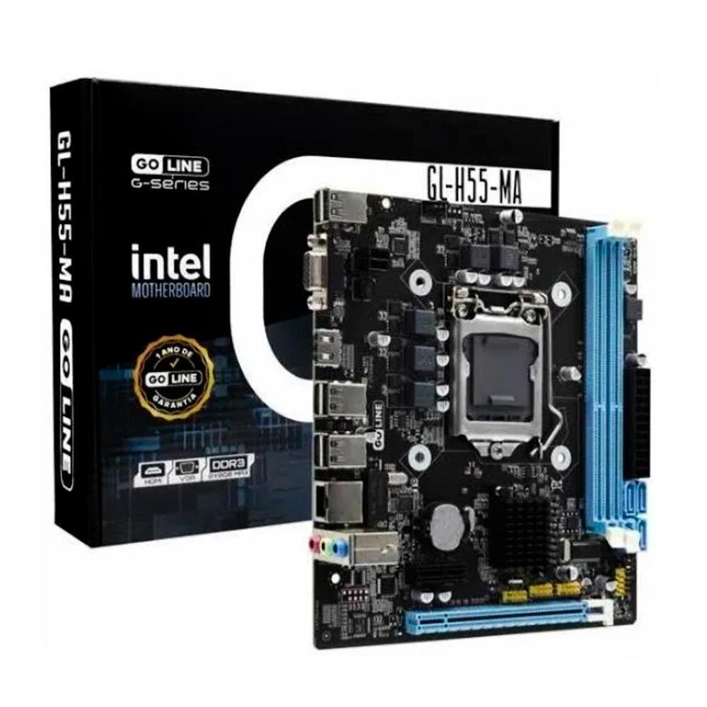 Placa Mae Intel 1156, H55-ma 2xDDR3,1ª Geraçao | KaBuM!