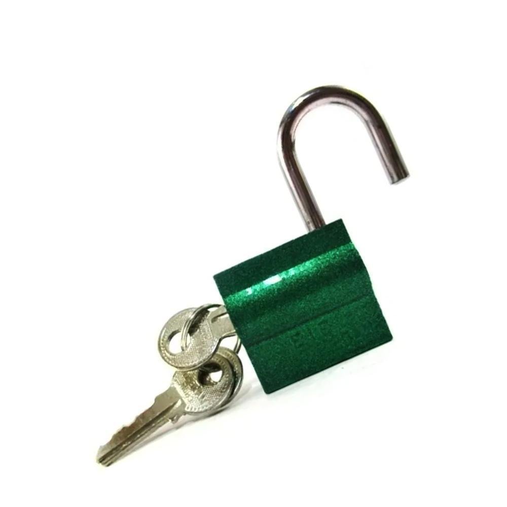 Cadeado 30mm, Verde, 3 Chaves Simples | KaBuM!