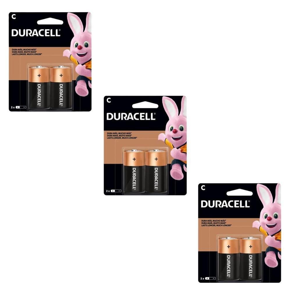 Pilha Alcalina C Duracell 3 Cartelas De Pilhas