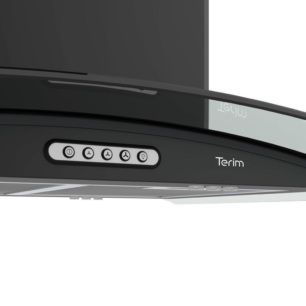 Coifa de Ilha Terim Teto 75Cm 220V Black KaBuM
