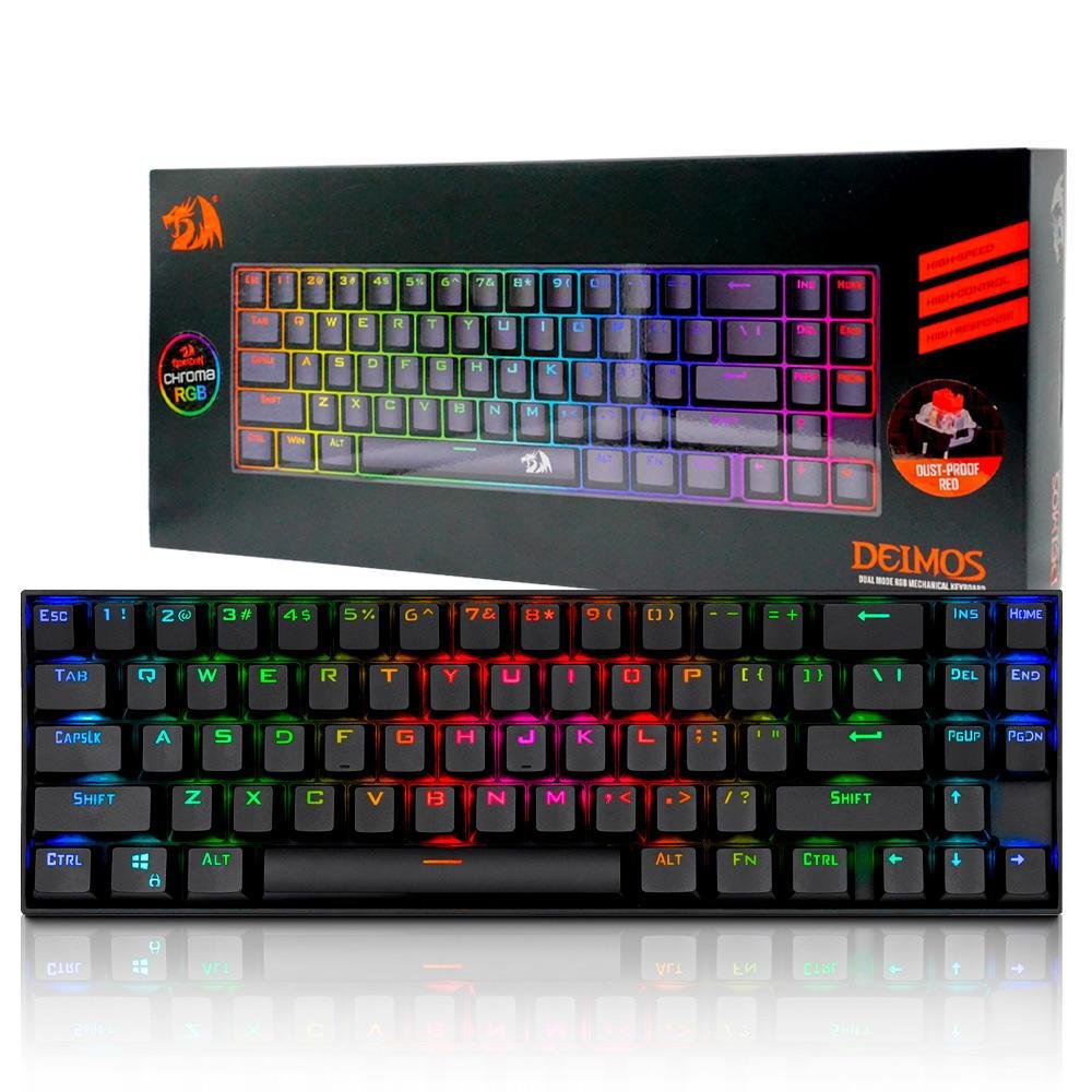Teclado Sem Fio Mecanico Gamer Redragon Deimos