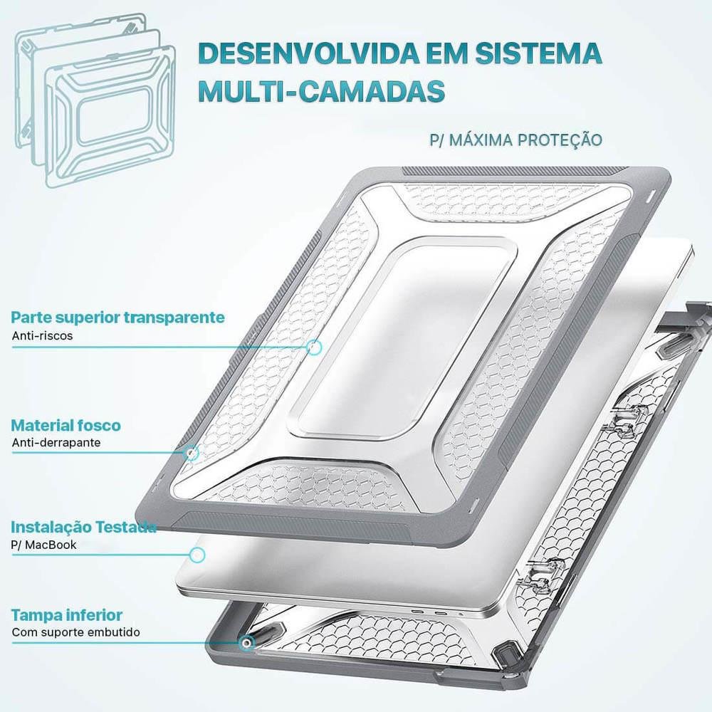 Capa Anti Impacto P Macbook Pro 133 Cinza KaBuM
