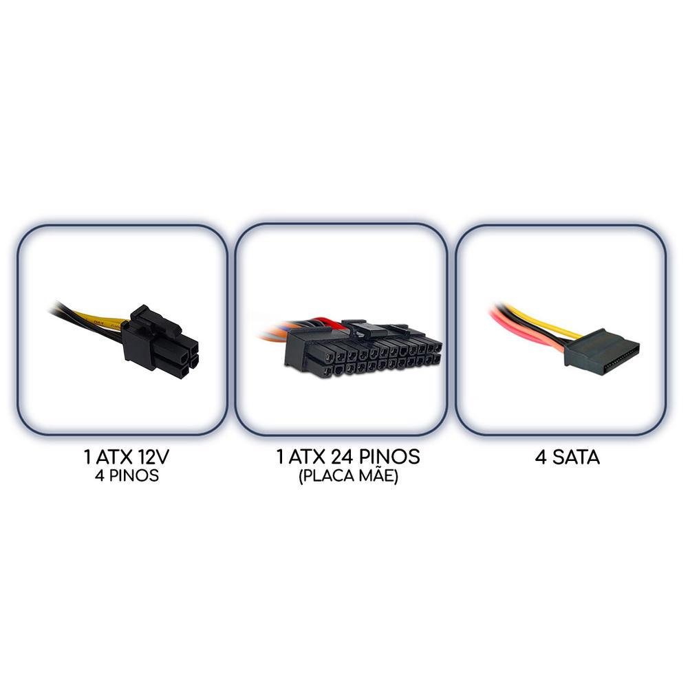 Fonte Brazil Pc ATX TFX 250w Slim 24 Pinos KaBuM